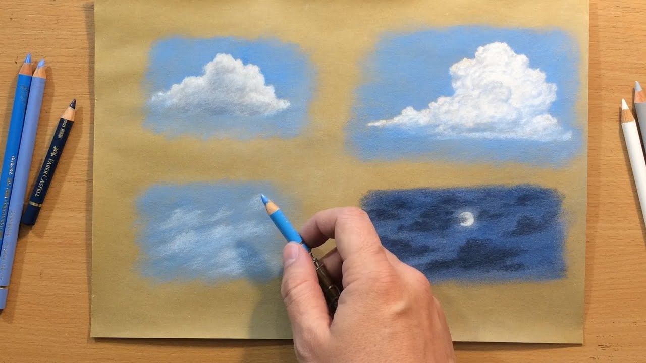 How To Draw Realistic Clouds With Colored Pencil