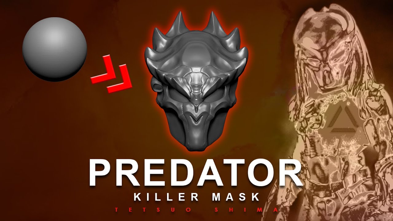 Zbrush Timelapse Predator Killer Mask 速雕刻 铁血战士面罩 Youtube