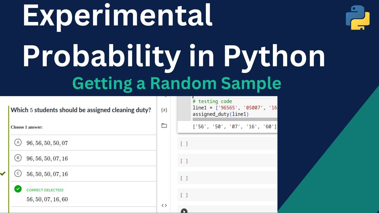 Experimental Probability In Python Getting A Random Sample Youtube
