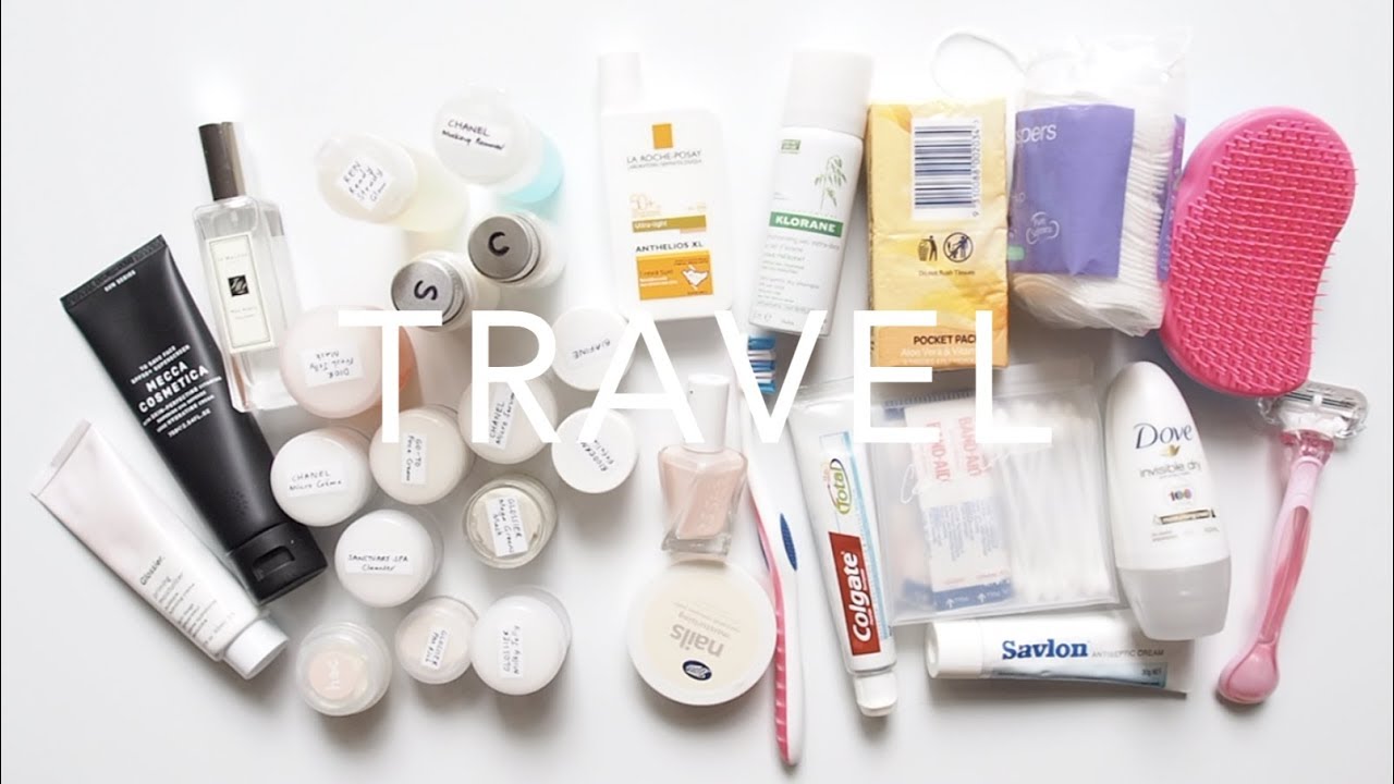 Travel Skincare Bag Packing A Full Routine For Months Away Youtube