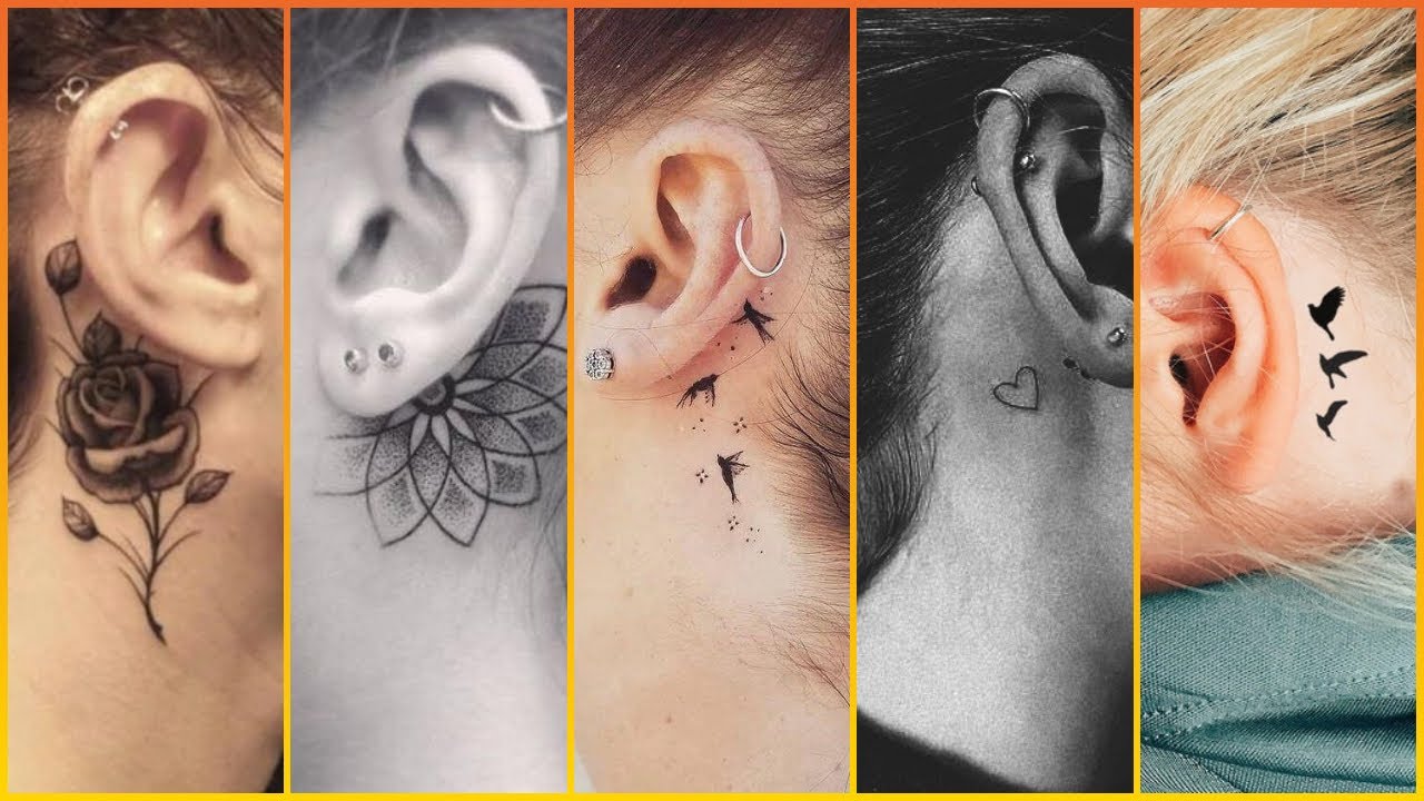 Small Tattoos Behind Ear Designs