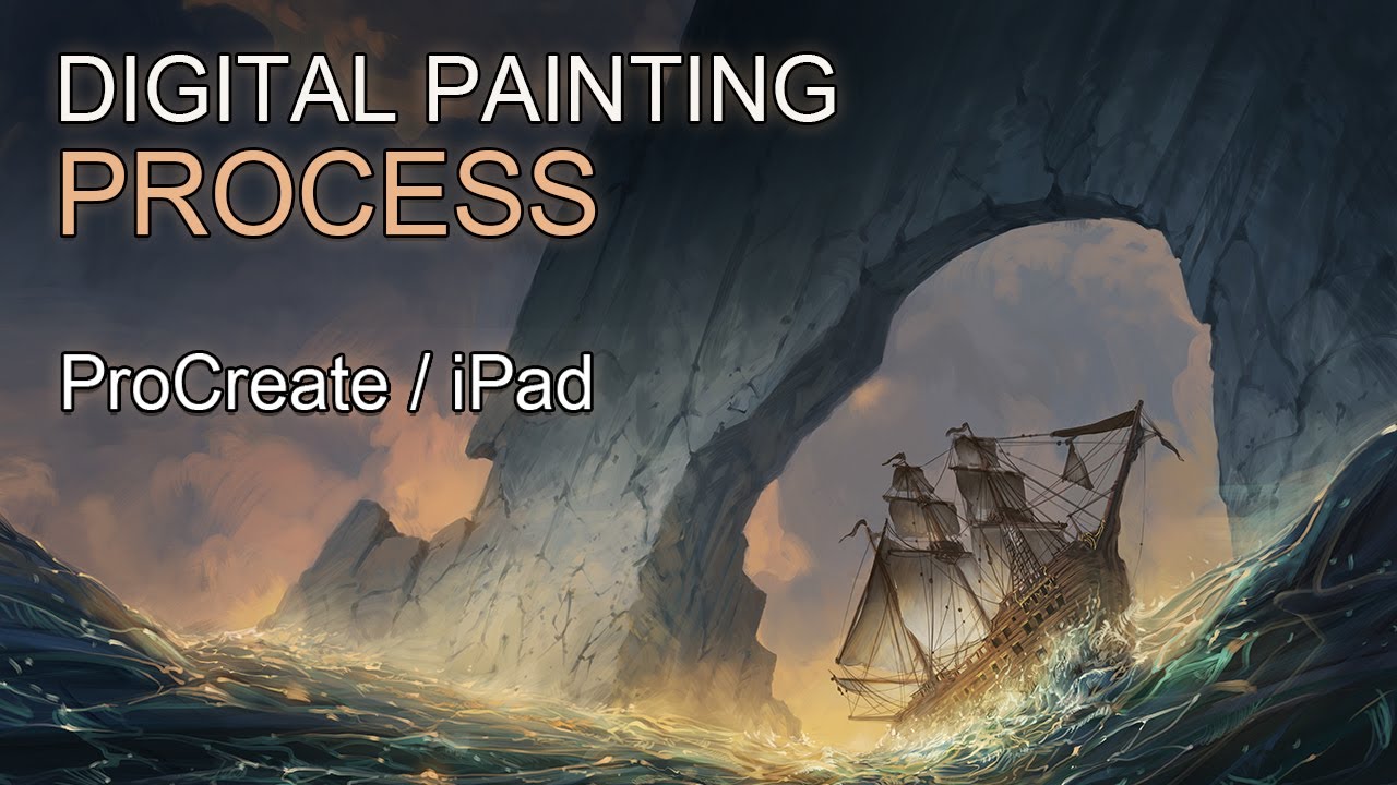 Ipad Procreate Digital Painting Golden Waters Time Lapse Youtube