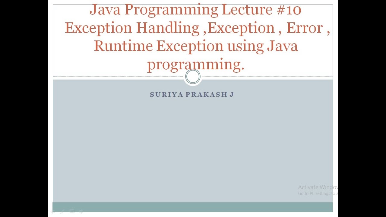 Java Programming Lecture 10 Youtube