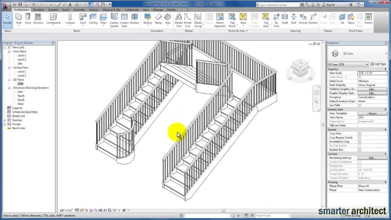 Revit Tutorials Modifying Stair By Component Youtube