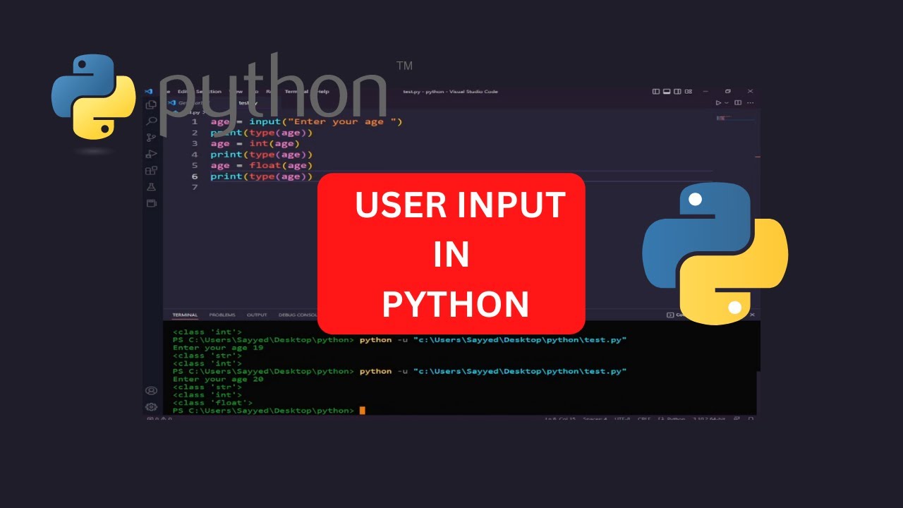 Python For Beginners User Input In Python Youtube