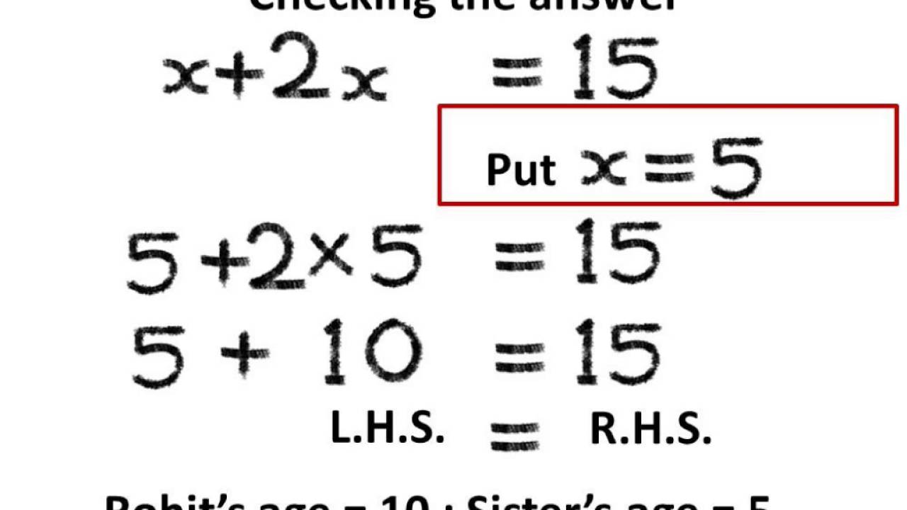Solving Linear Equations Word Problem