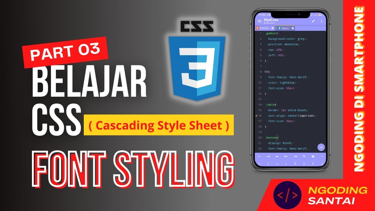 Belajar Css 03 Font Styling Youtube