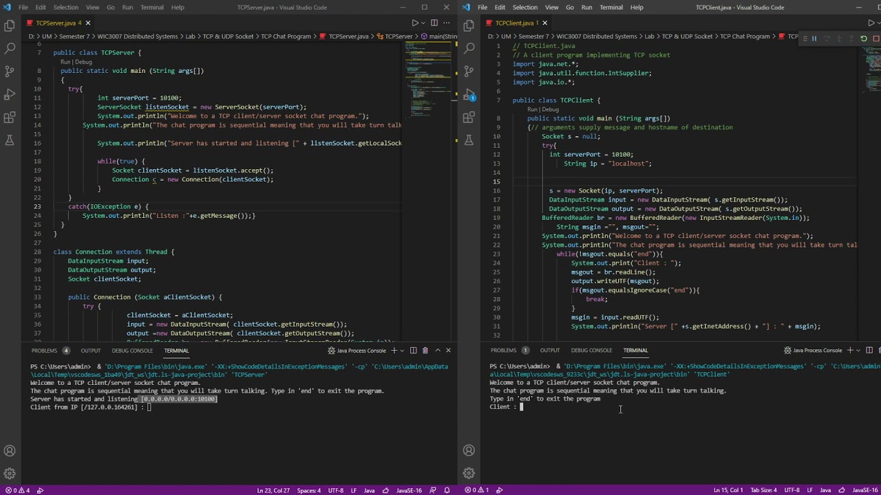 Simple Chat Program Using Java Tcp Socket Programming Youtube