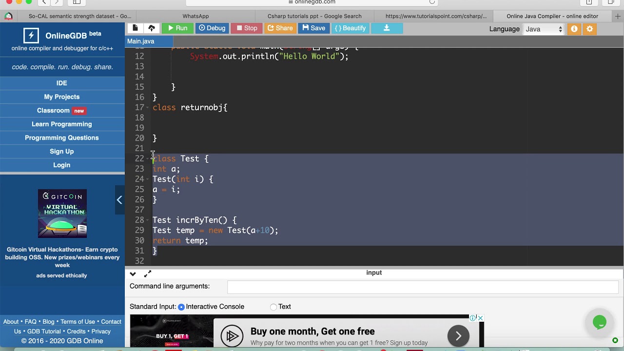 Returning Object Youtube