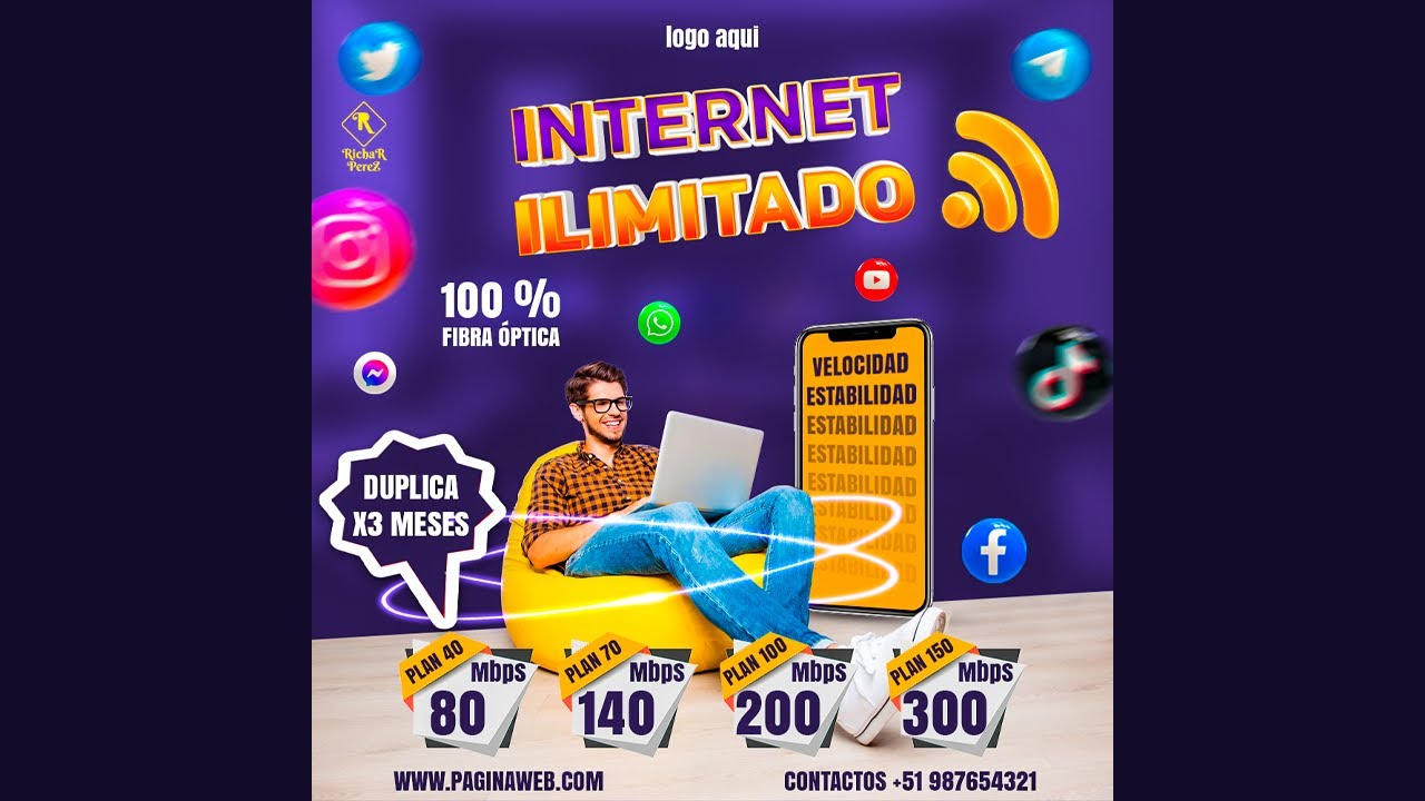 Crear Flyer Para Ofrecer Planes De Internet Con Photoshop Youtube