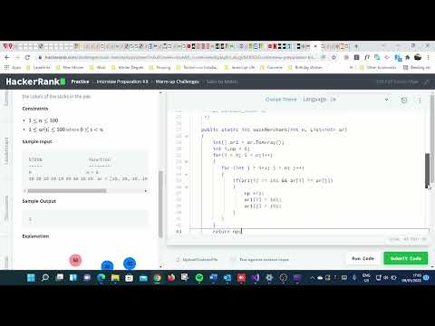 How To Solve Hackerrank Sock Merchant Challenge In C By For Loop And