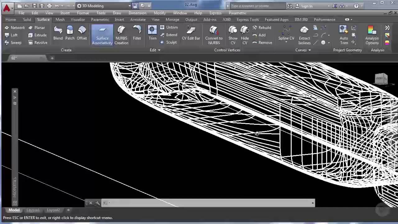 Converting Solid Objects To Meshes And Nurbs In Autocad Youtube