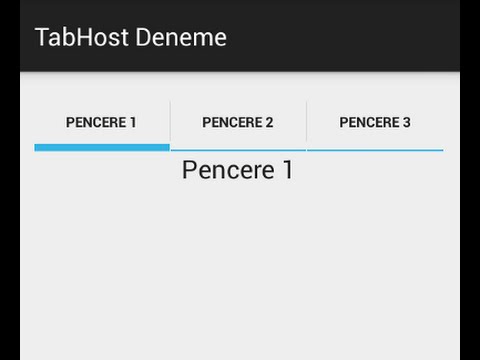 Android Tabhost Kullan脹m脹 Youtube