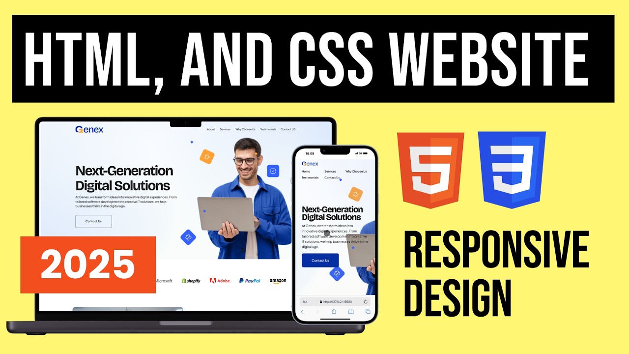 Responsive Html And Css Website Tutorial From Scratch Web Development