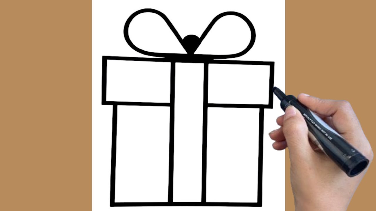 Cómo Dibujar Una Caja De Regalo Muy Fácil Youtube