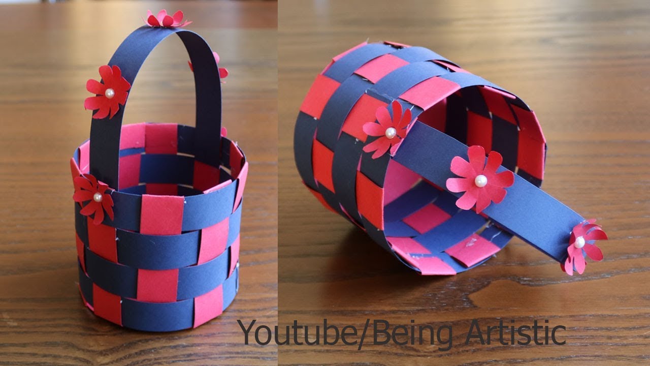 How To Make A Paper Basket Diy Basket Paper Craft Youtube