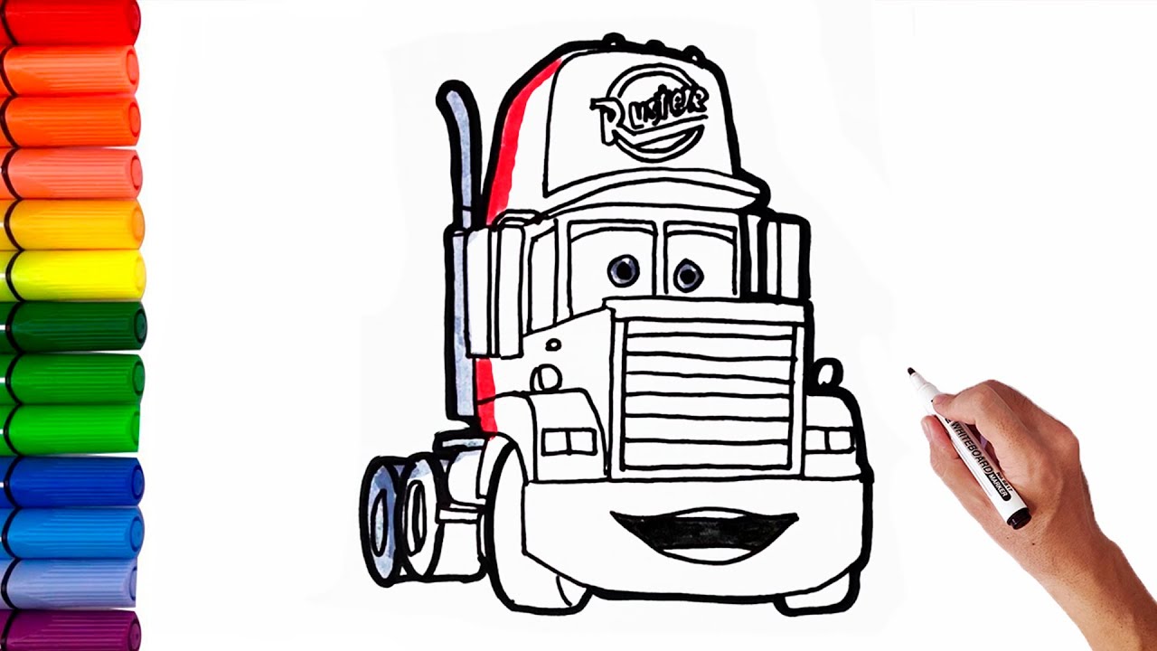 Drawing And Coloring Mack From Lightning Mcqueen Learn How To Draw