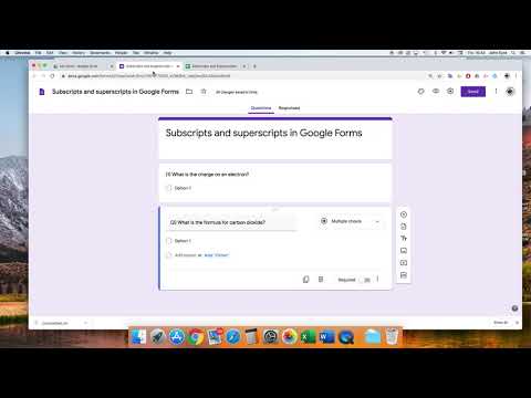 How To Insert Superscripts And Subscripts Into A Google Form Youtube
