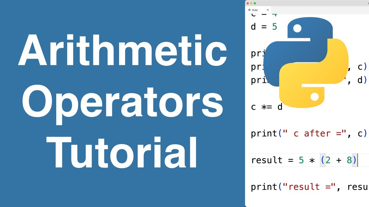 Arithmetic Operators Python Tutorial Youtube