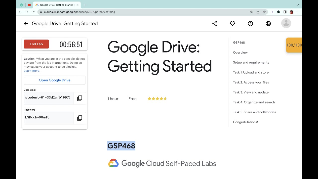 Google Drive Getting Started Qwiklabs Gsp468 Youtube