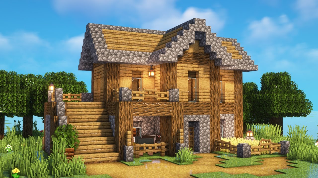 рџџўminecraft Starter Survival House Aesthetic Build Tutorial Youtube