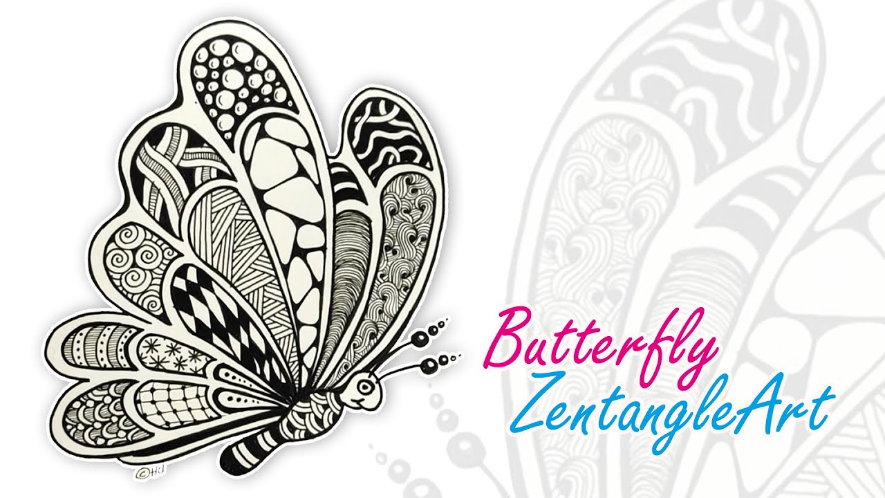 Butterfly Drawing Zentangle At Ruth Townsend Blog