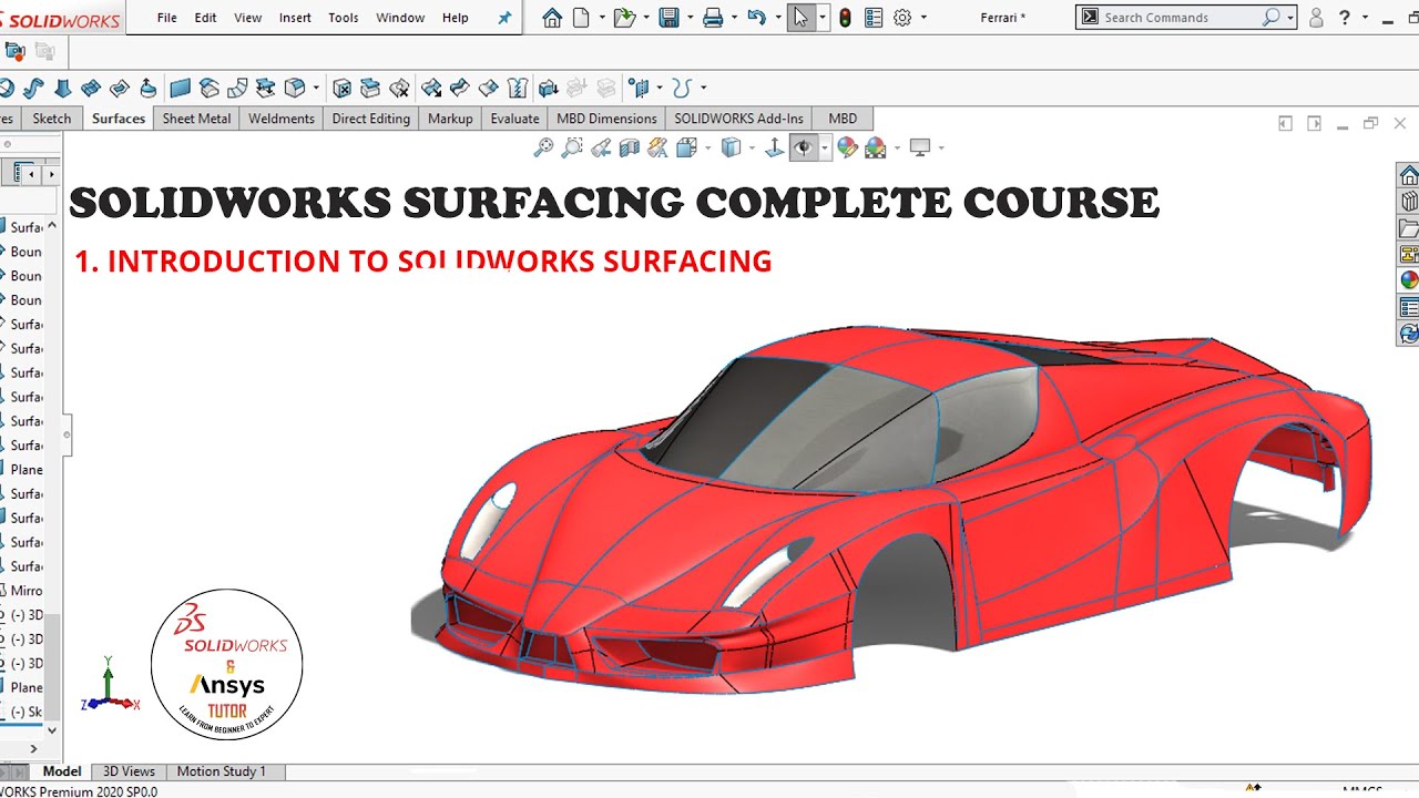 Solidworks Surfacing Introduction To Solidworks Surfacing Complete