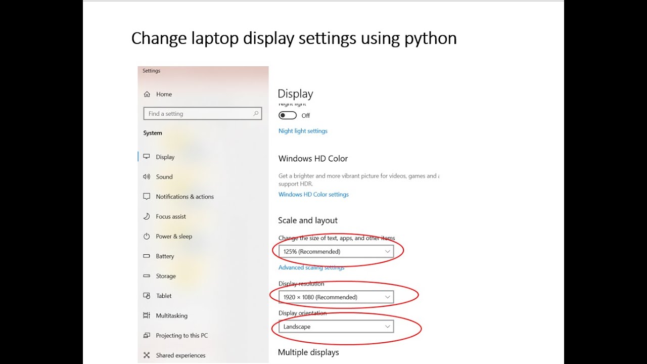 Change Display Settings Size Resolution Orientation Of Laptop
