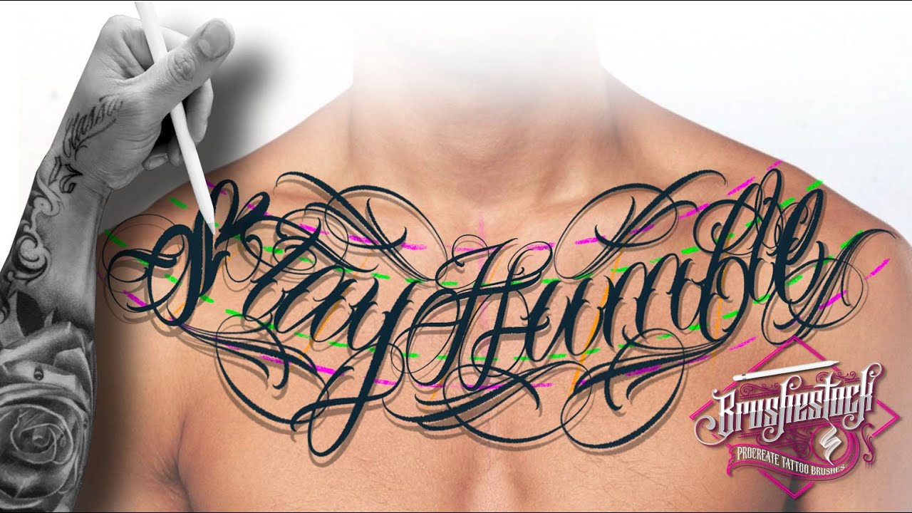 How To Create Lettering Chest Tattoo With Procreate Unlimited