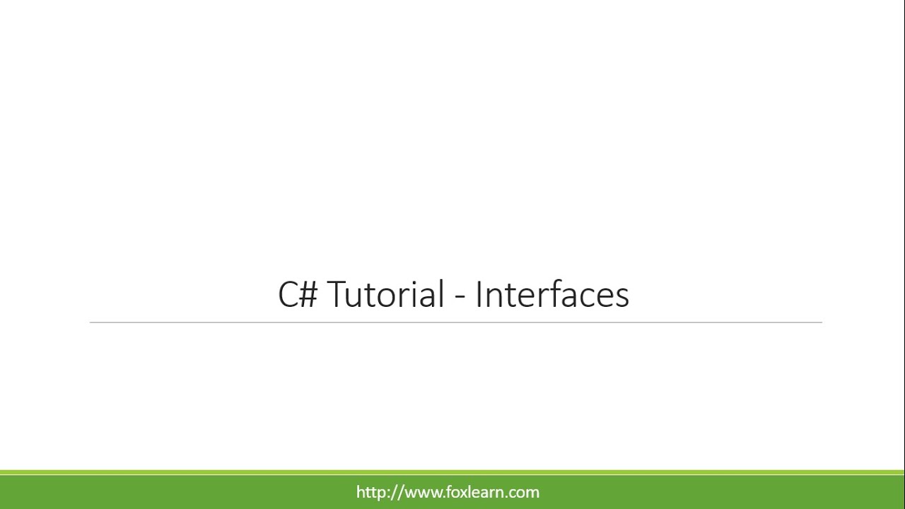 C Tutorial Interfaces Youtube