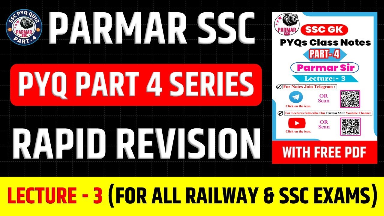 Parmar Ssc Gk Pyq Part 4 Rapid Revision Lecture 3 Parmar Ssc Pyq