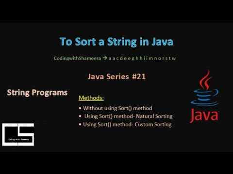 Sort String Java Codingwithshameera1 Youtube