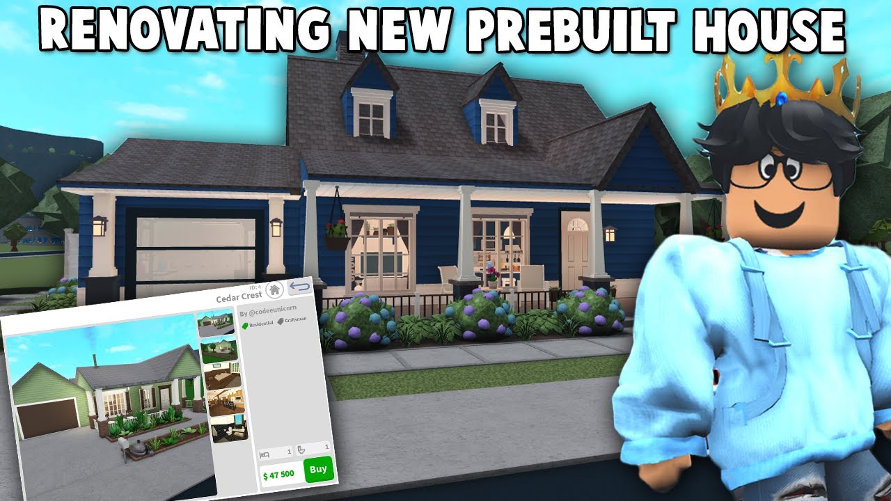 Renovating A New Bloxburg Update Prebuilt Starter House Youtube
