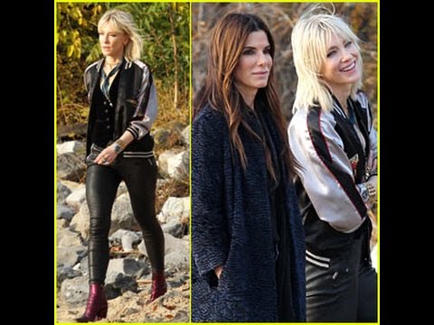 Cate Blanchett Rocks Leather Pants While Filming Ocean S Eight With