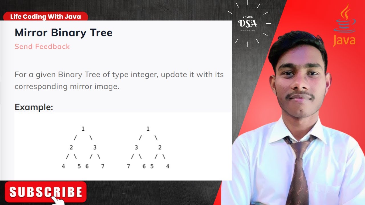 Mirror Binary Tree Dsa Java Youtube