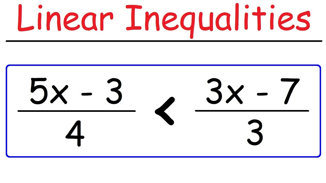 How To Solve Linear Inequalities Youtube