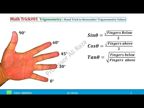 Math Trick 01 Trigonometry Trigonometric Values With The Help Of Left