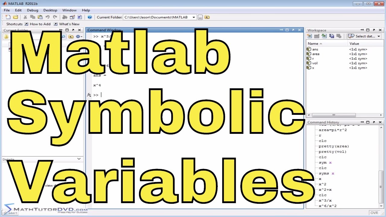 Matlab Online Tutorial 14 Performing Calculations With Symbolic