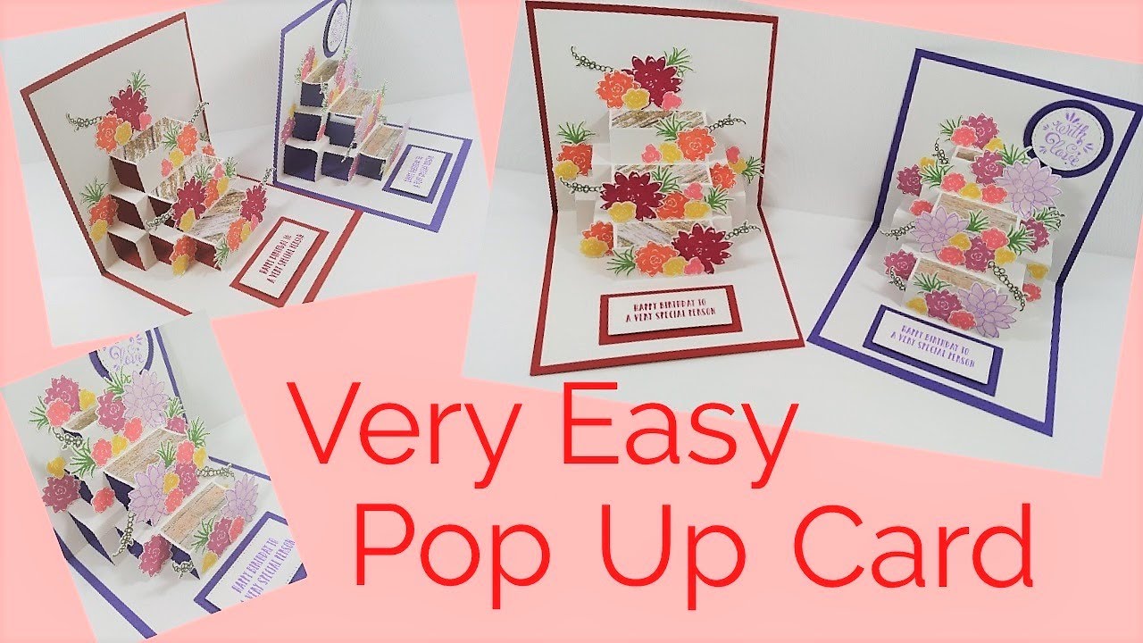 Pop Up Card Flower Video Tutorial Youtube