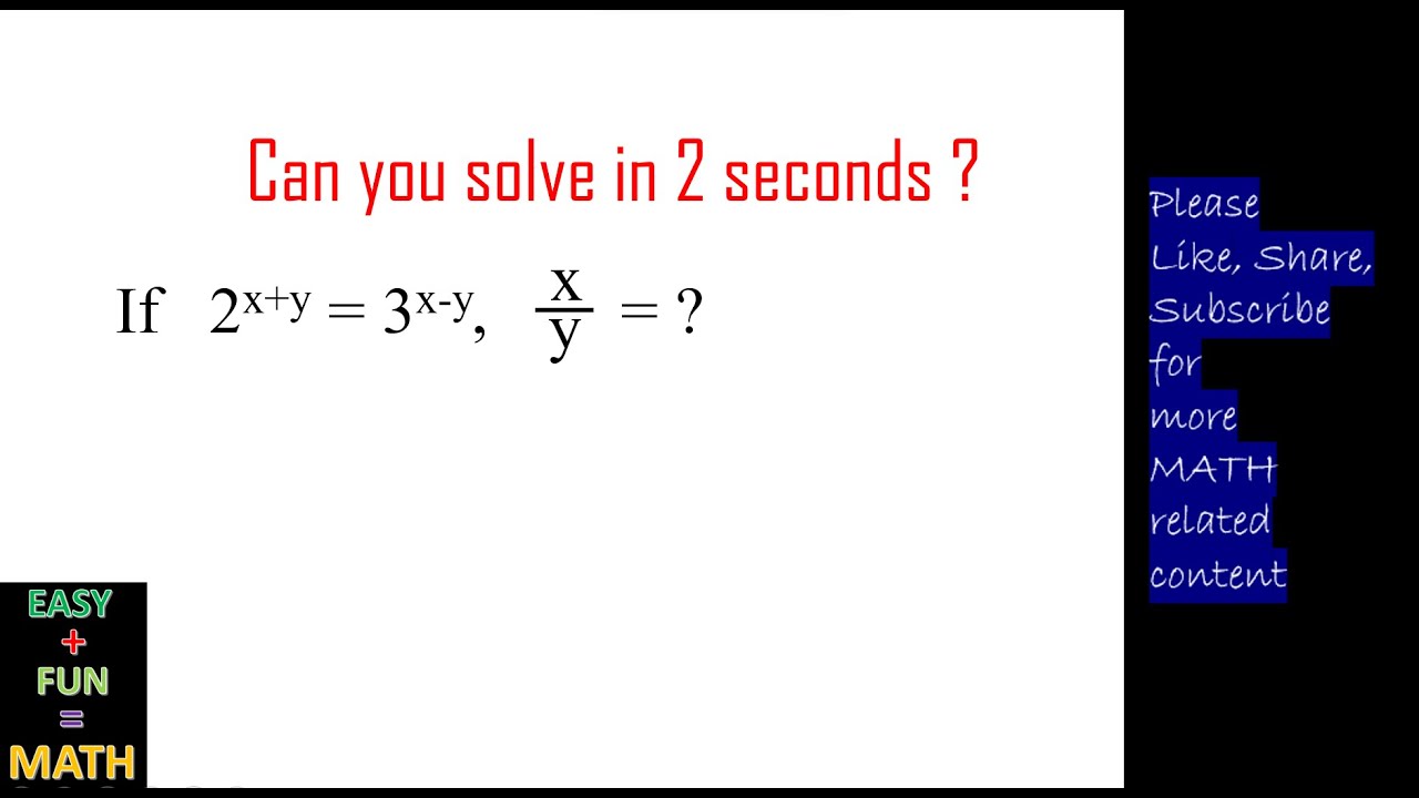 Math Mathematics Olympiad Preparation Math Hack Can You Solve In