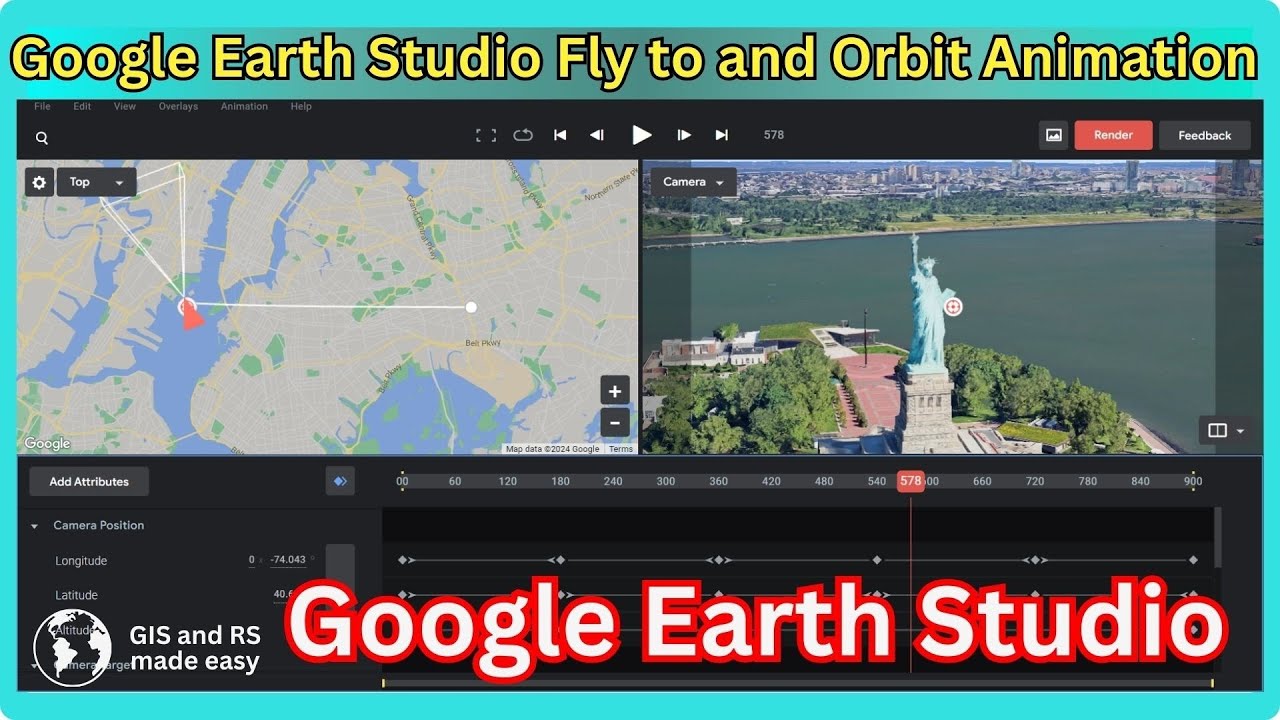 How To Use Google Earth Studio Fly To And Orbit Animation Youtube