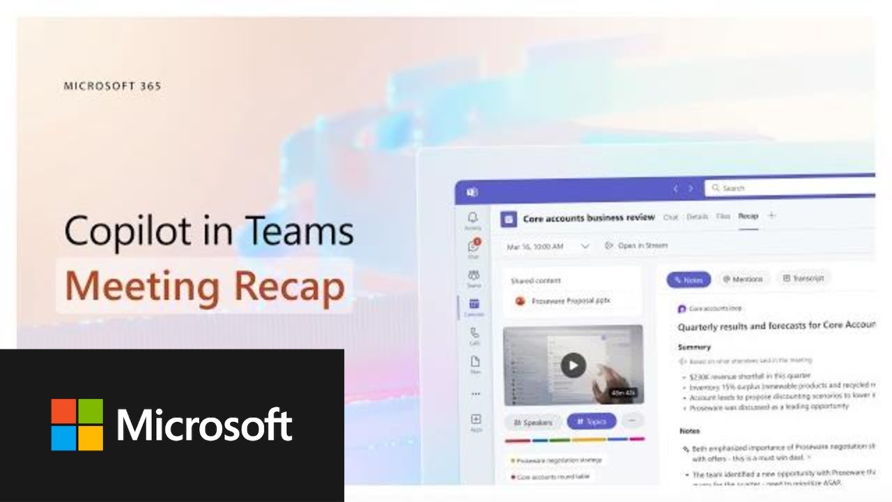Copilot In Teams And Intelligent Recap After The Meeting Youtube