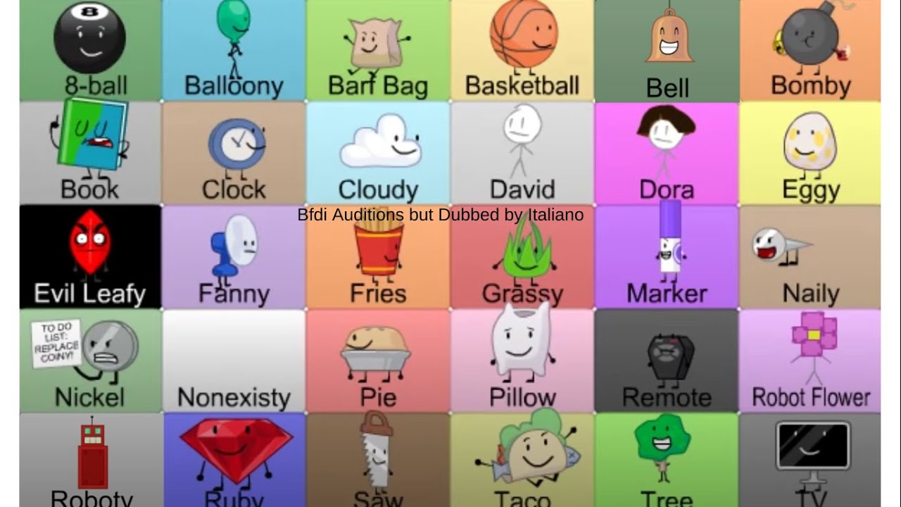New Bfdi Recommended Character Auditions But Dubbed By Italian Youtube