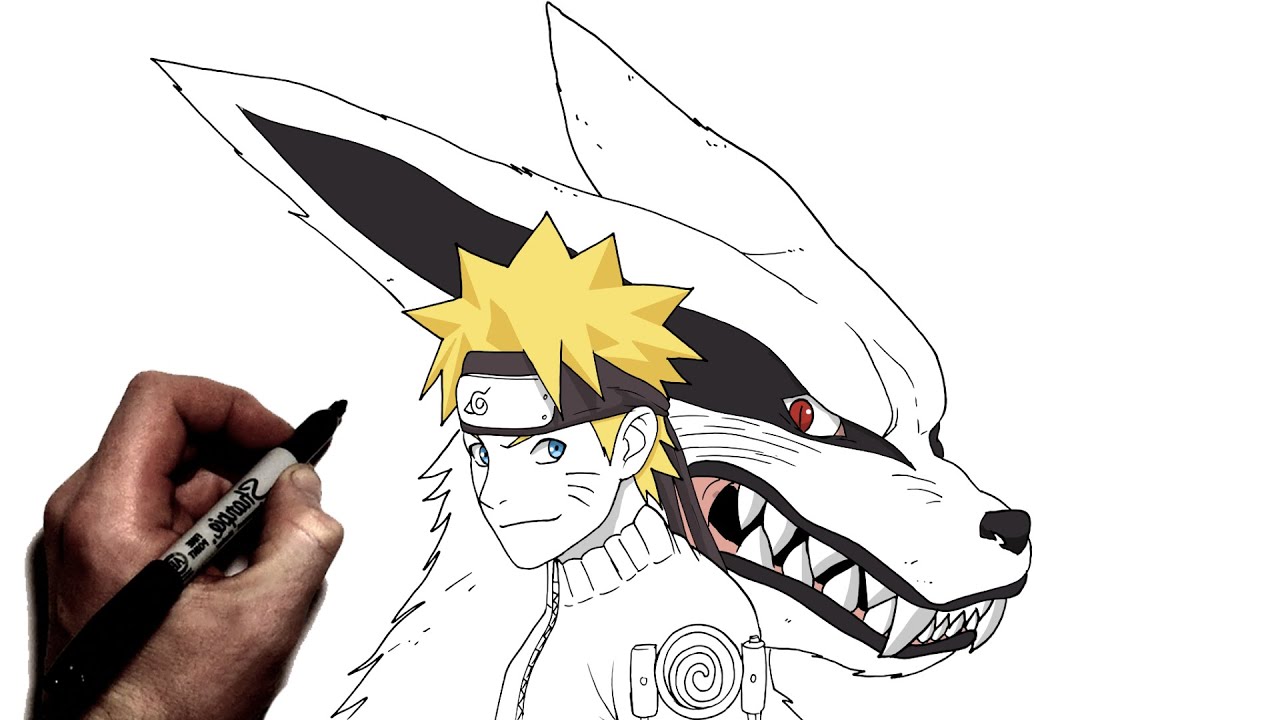 How To Draw Naruto And Kurama