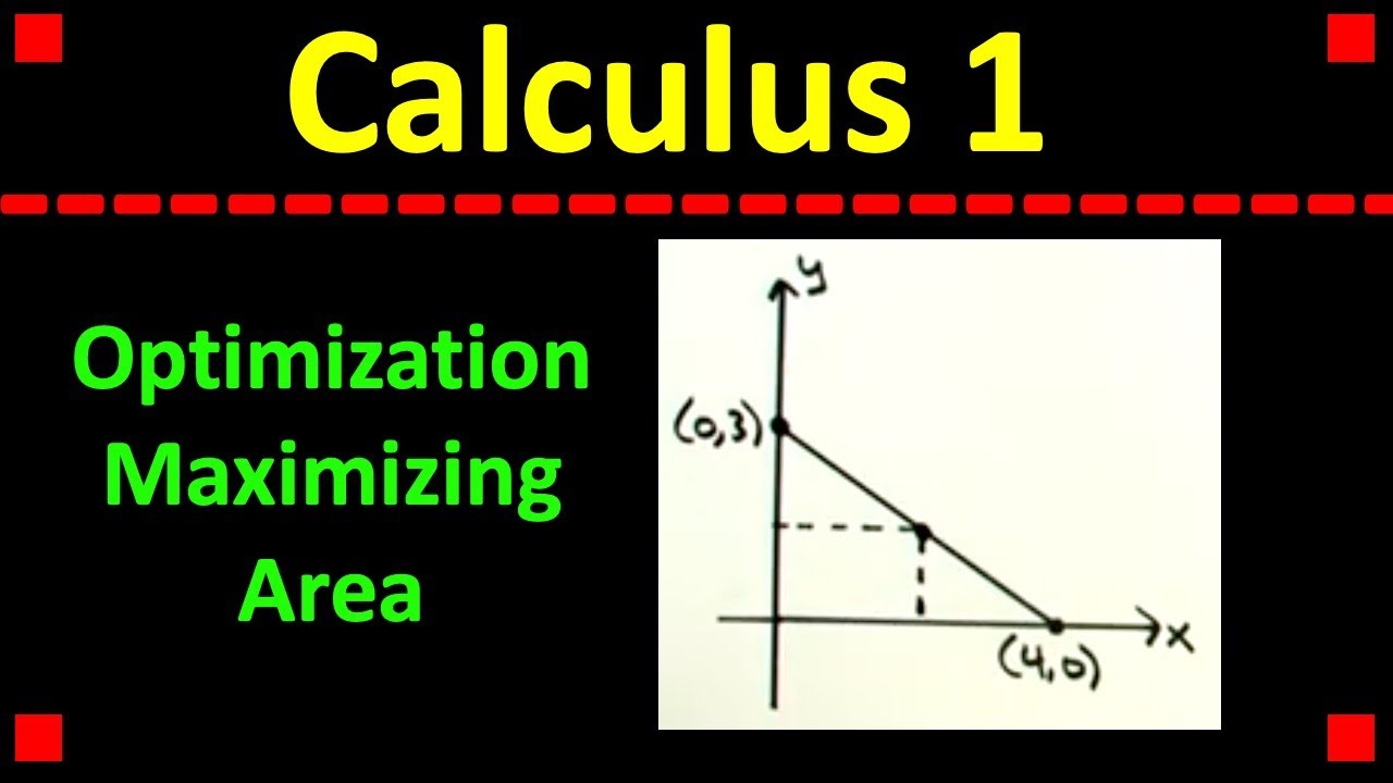 Maximizing Area In Calculus Optimization Youtube