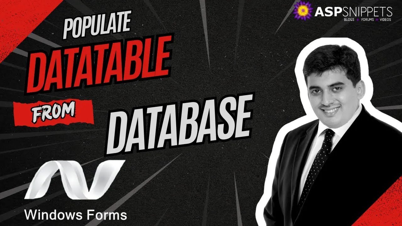 Fetch Retrieve Data From Database Using Datatable With C Youtube