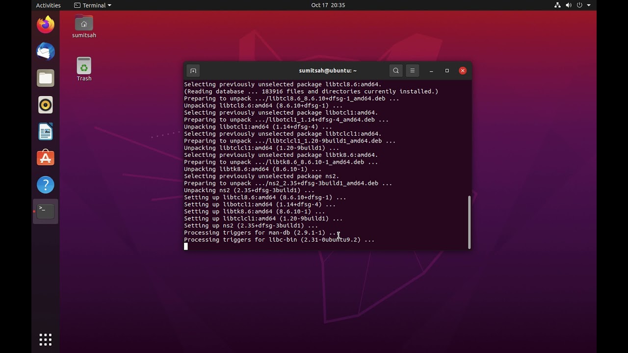 How To Install Ns2 On Linux Youtube