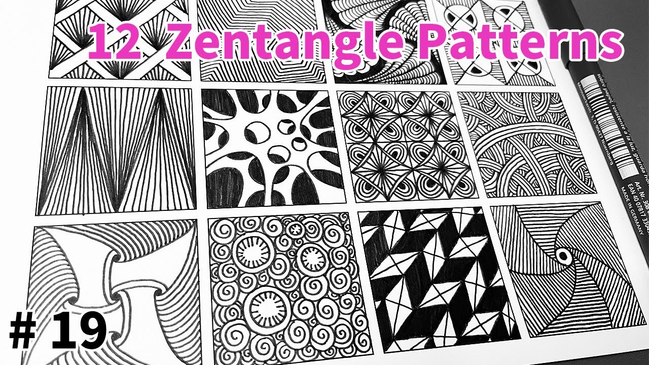 12 Zentangle Patterns For Beginners How To Draw Easy Zentangle For