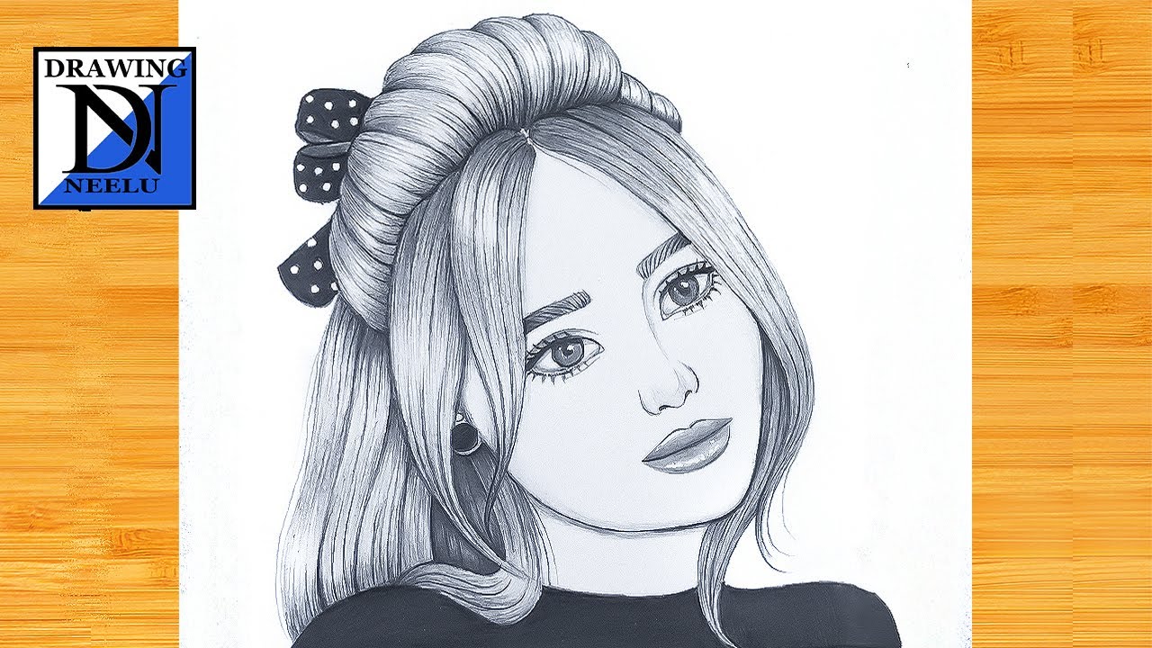Pencil Sketch Easy How To Draw A Beautiful Girl Cute Face Drawing