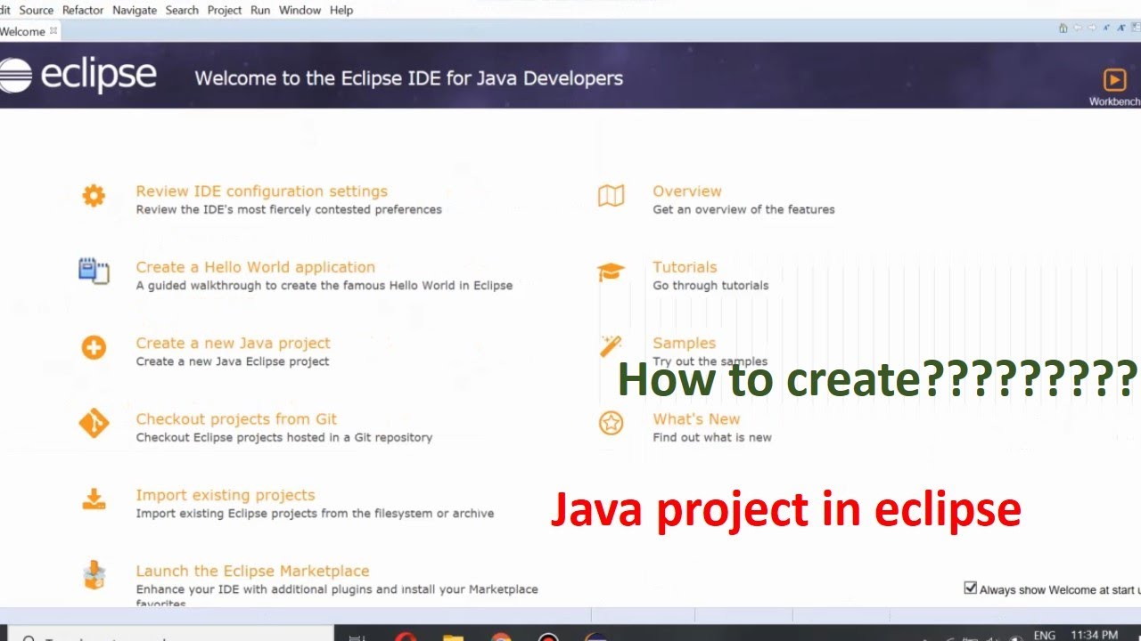 How To Create A Java Project In Eclipse Youtube